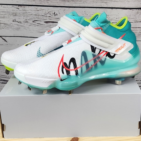 Nike | Shoes | New Nike Force Zoom Trout 7 White Turbo Green Baseball ...